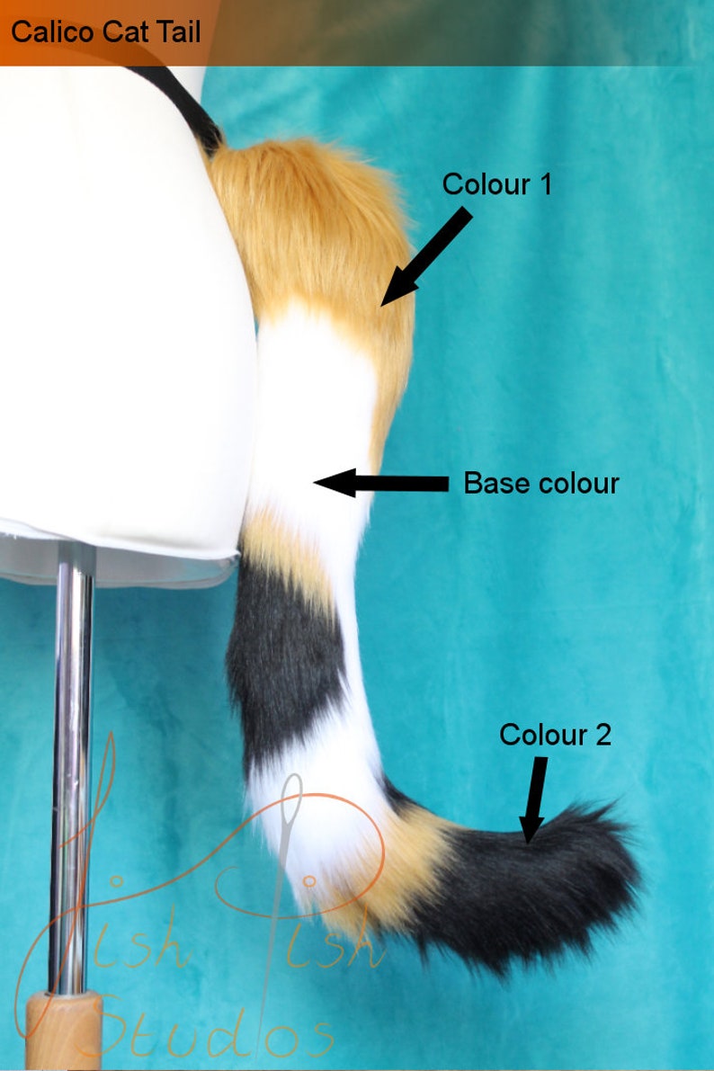 Calico Cat Fursuit Tail: Luxury Faux Fur Cosplay - Etsy UK
