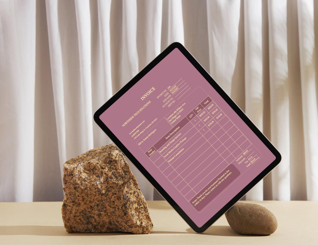 Luxury Mauve Invoice Template | Elegant Deluxe Business Invoice ...