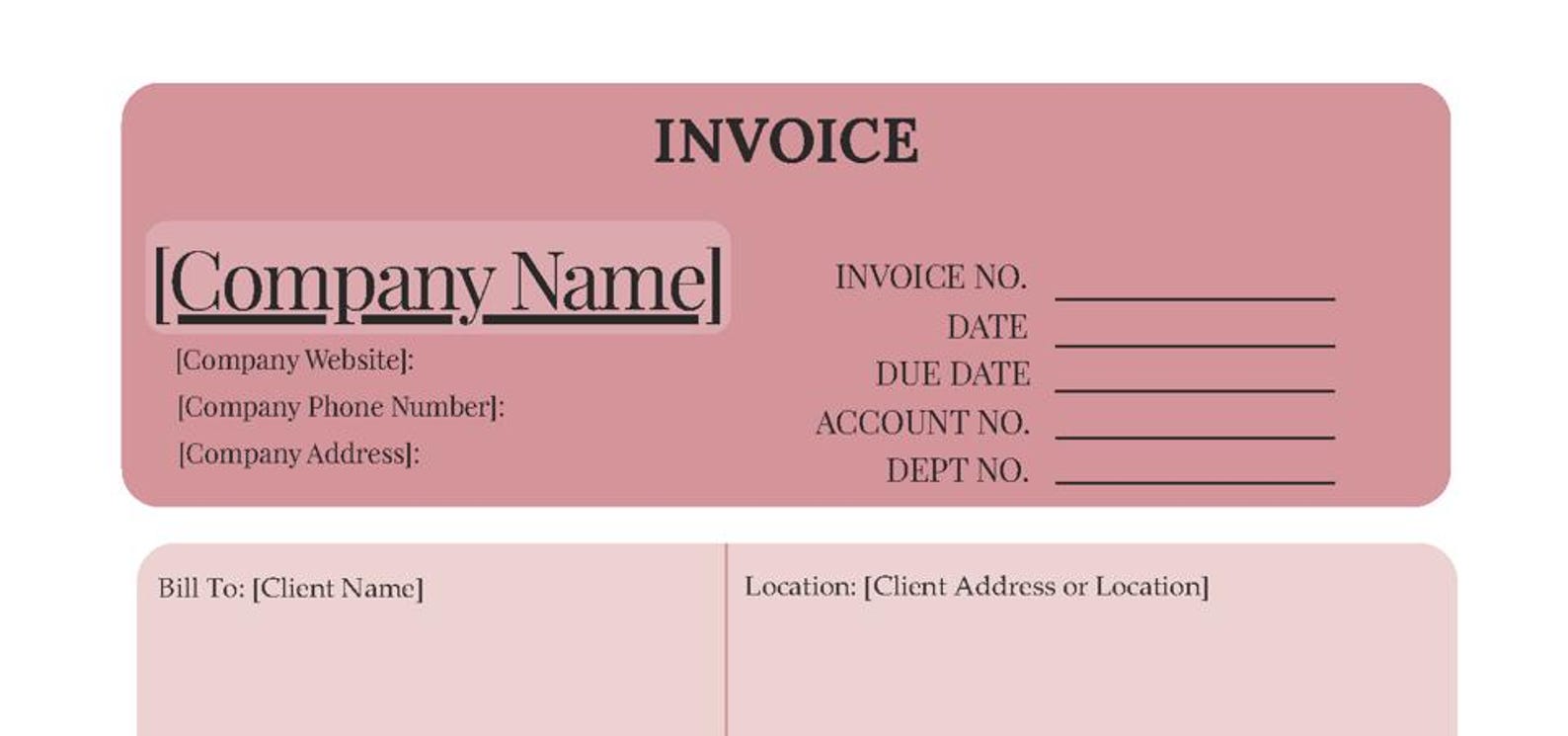 Editable Invoice Template | Pink Minimalist Business Invoice ...