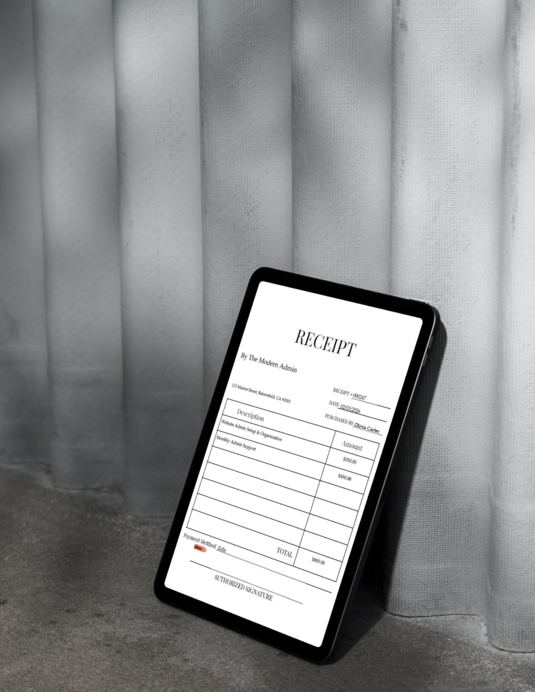 Black & White Receipt | Clean Editable Receipt - Etsy