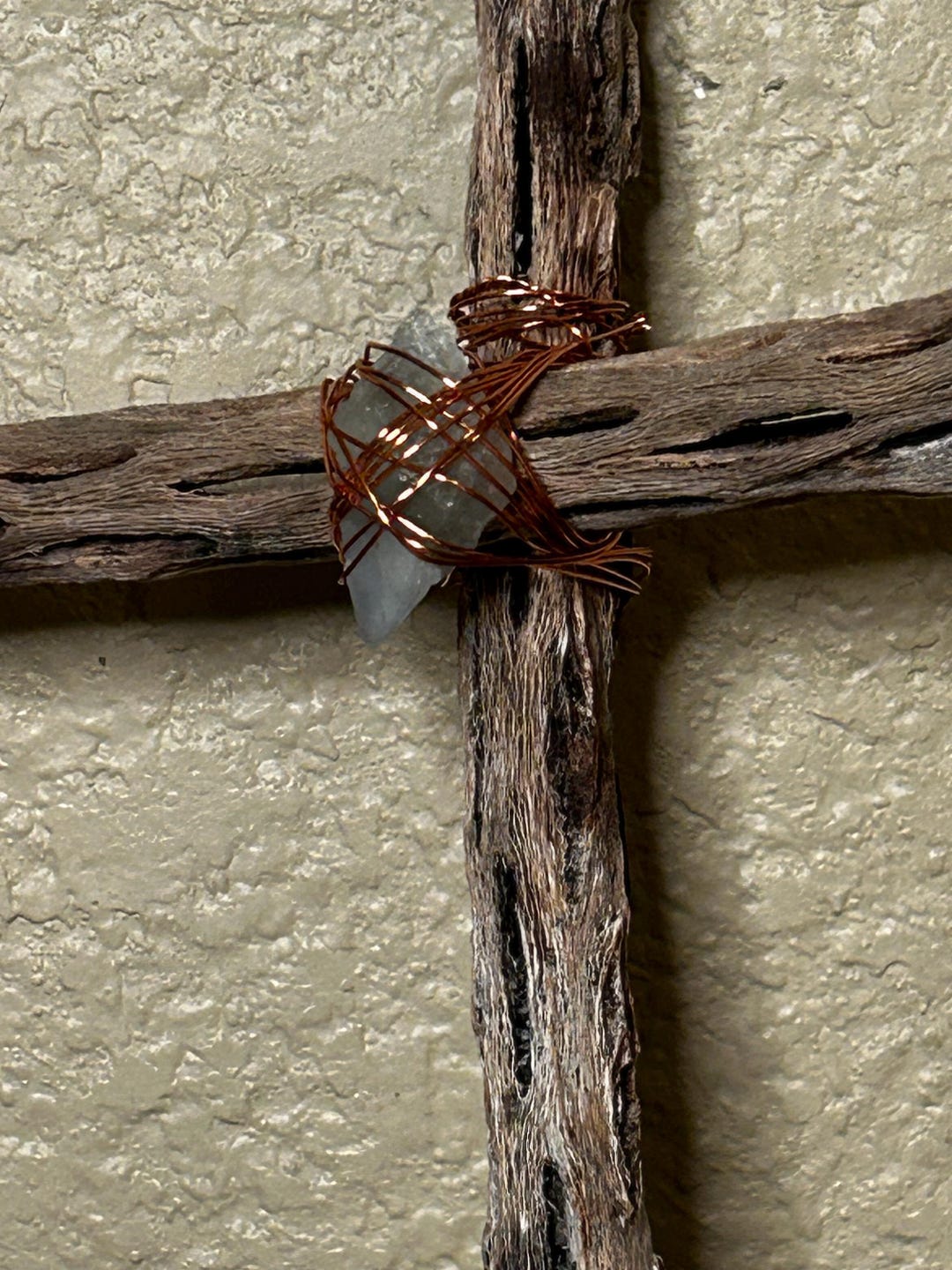 Sonoran Desert Cholla Rib Cross | Natural Cactus Wood & Stone | Hand ...