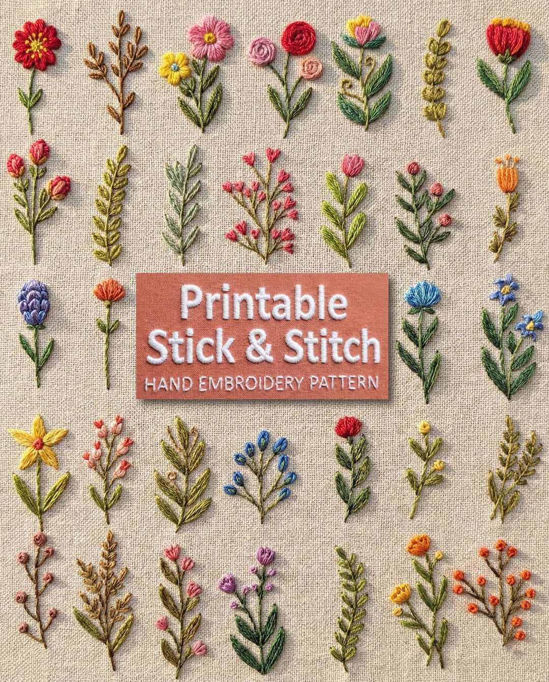 Wildflower Hand Embroidery Pattern – 30 Floral Motifs for Beginners ...