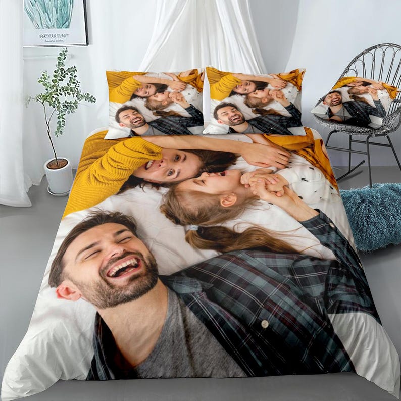 Personalized Photo Duvet Cover Set - Custom Bedding Set With ...