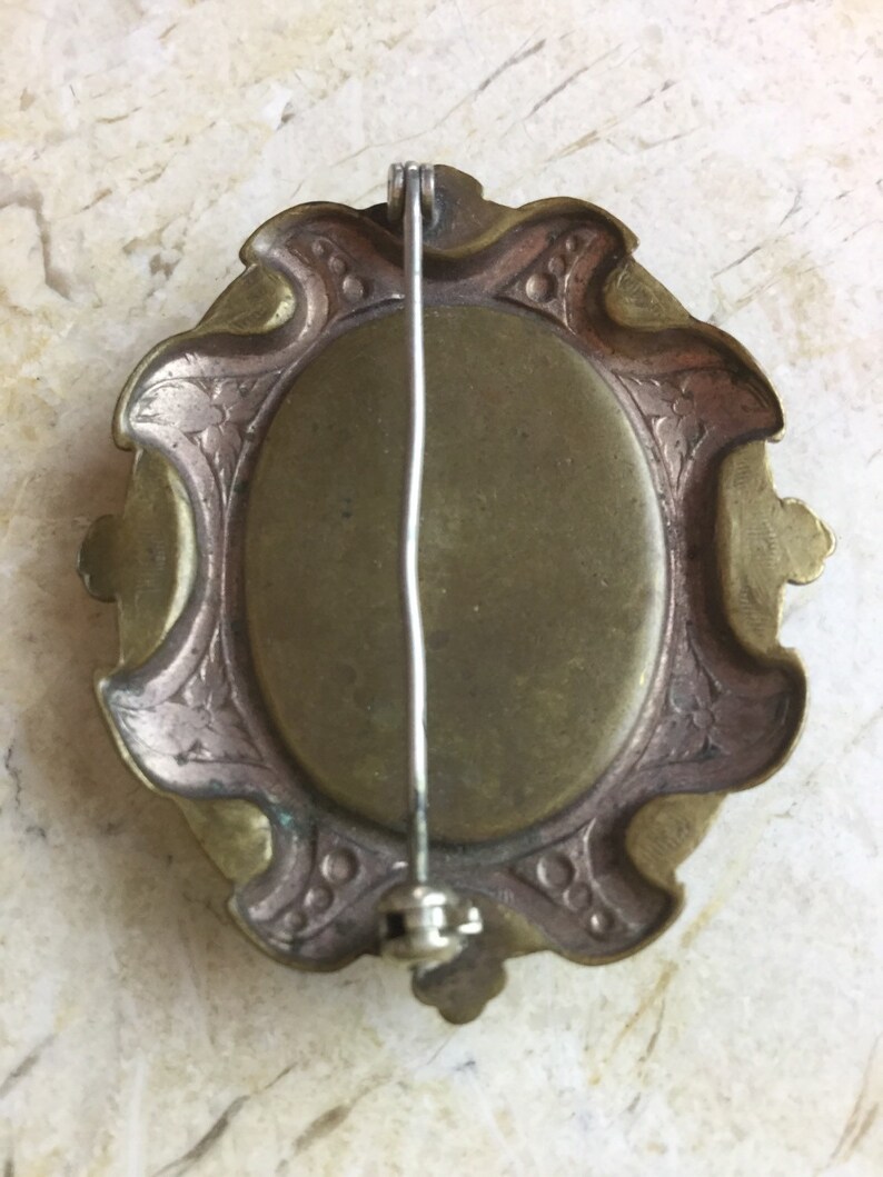 Victorian Gold Over Copper Repousse Brooch - Etsy