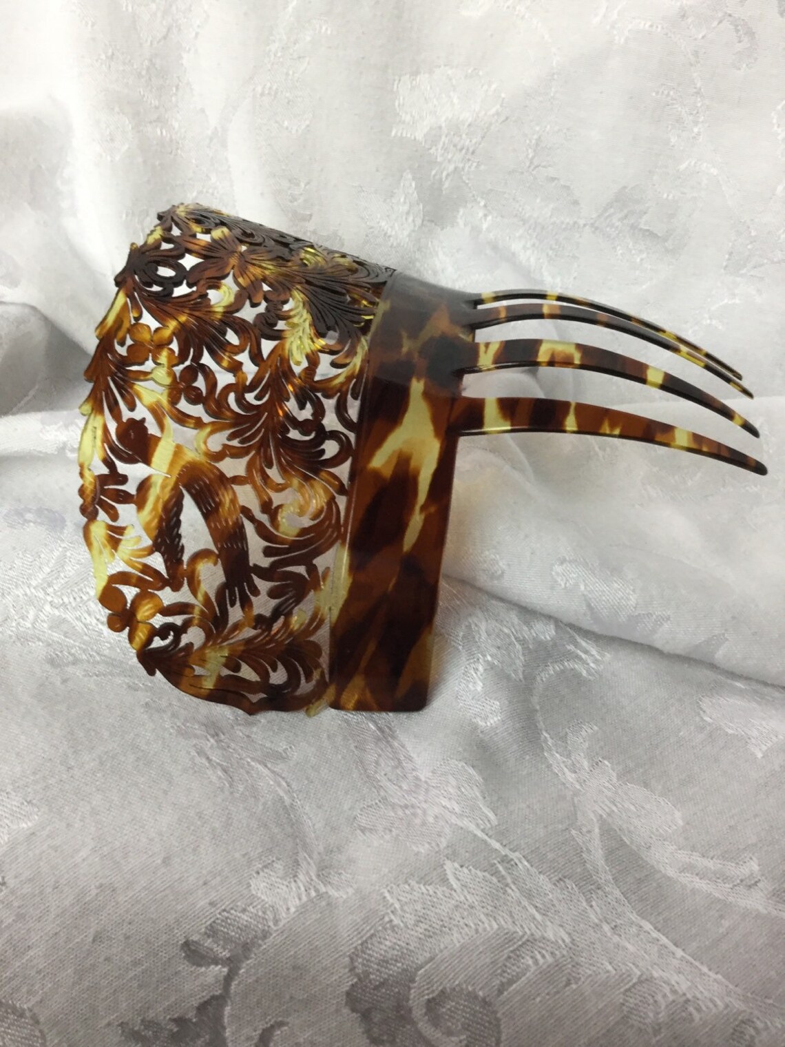 Incredible Antique Large Celluloid Faux Tortoise Shell Head Piece ...