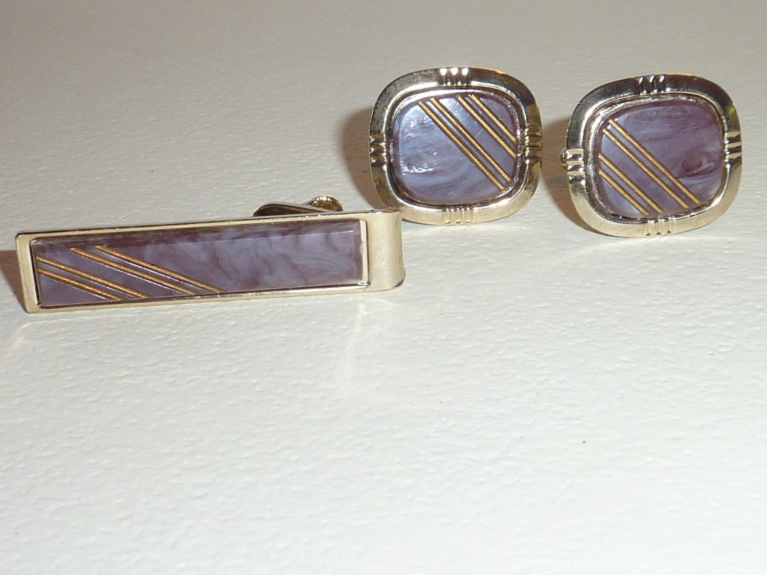 Vintage Cufflink & Tie Clipp Set - Etsy