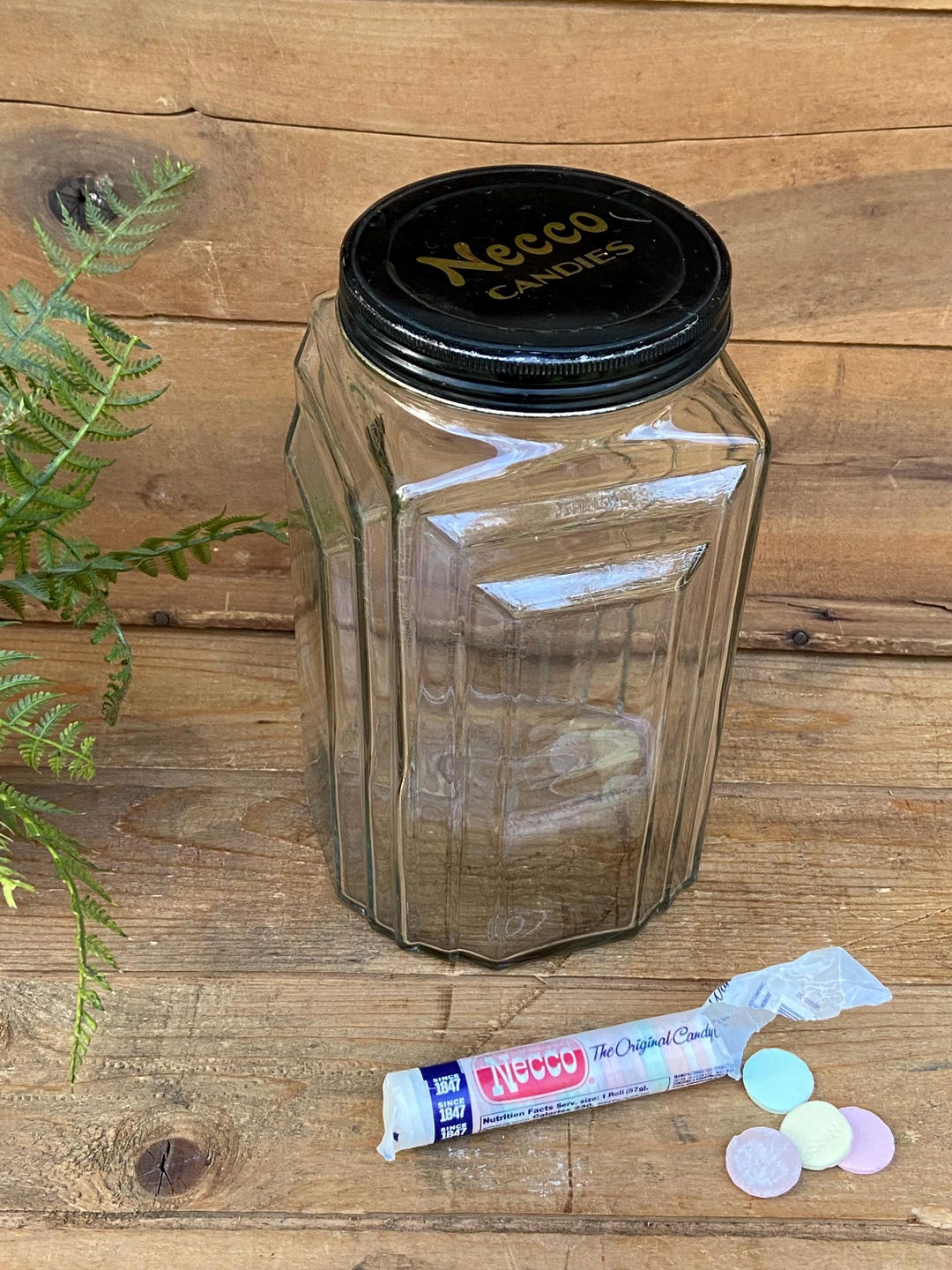 1930's Art Deco Necco Candies Glass Jar Skyscraper Form - Vintage Necco ...