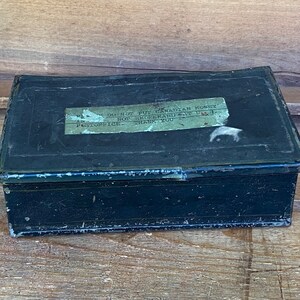 Vintage Small Tin Coin Box Japanned Tin - Vintage Toleware Coin Till ...