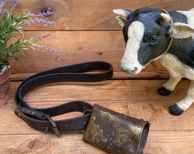 Vintage Cow Bell With Original Strap and Clapper - Large Antique Cow ...