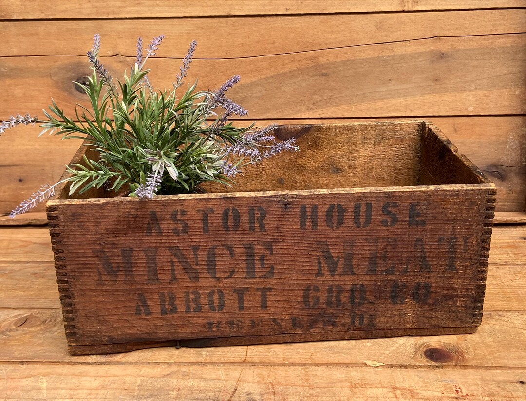 Vintage Abbott Grocery Co Shipping Crate - Antique Astor House Mince ...