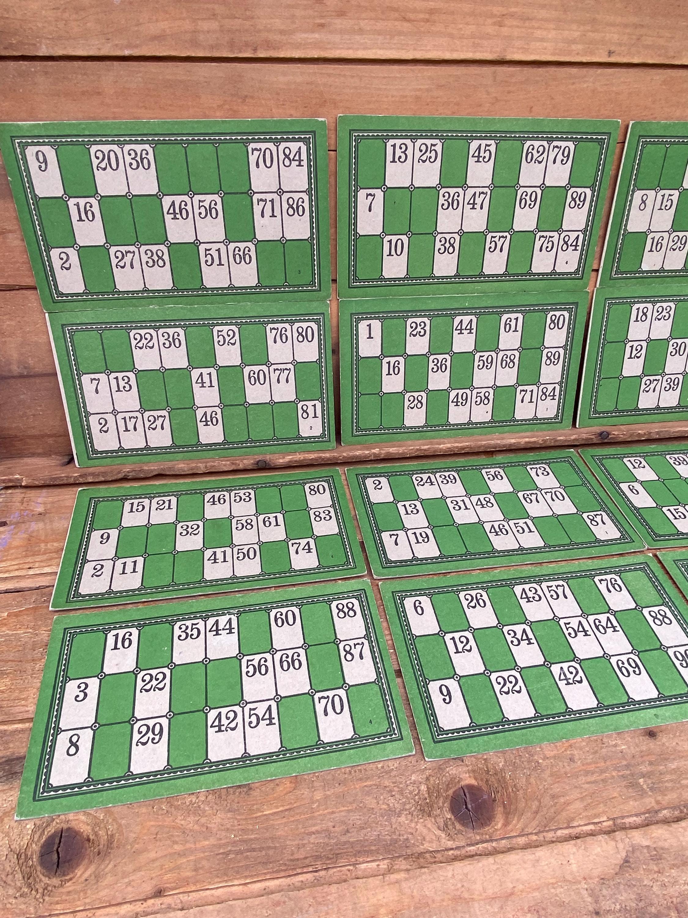 Vintage Bingo Cards Set of 12 - Vintage Green Bingo Cards - Etsy