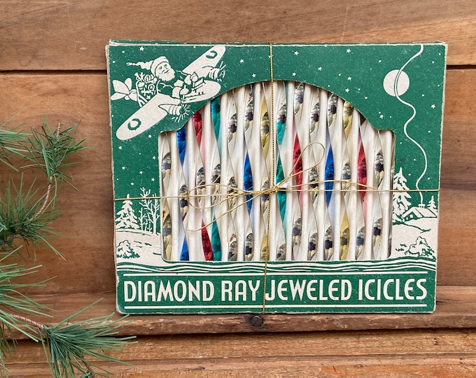 Diamond Ray Jeweled Icicles Vintage 1930's, 1940's Never Opened - 16 ...