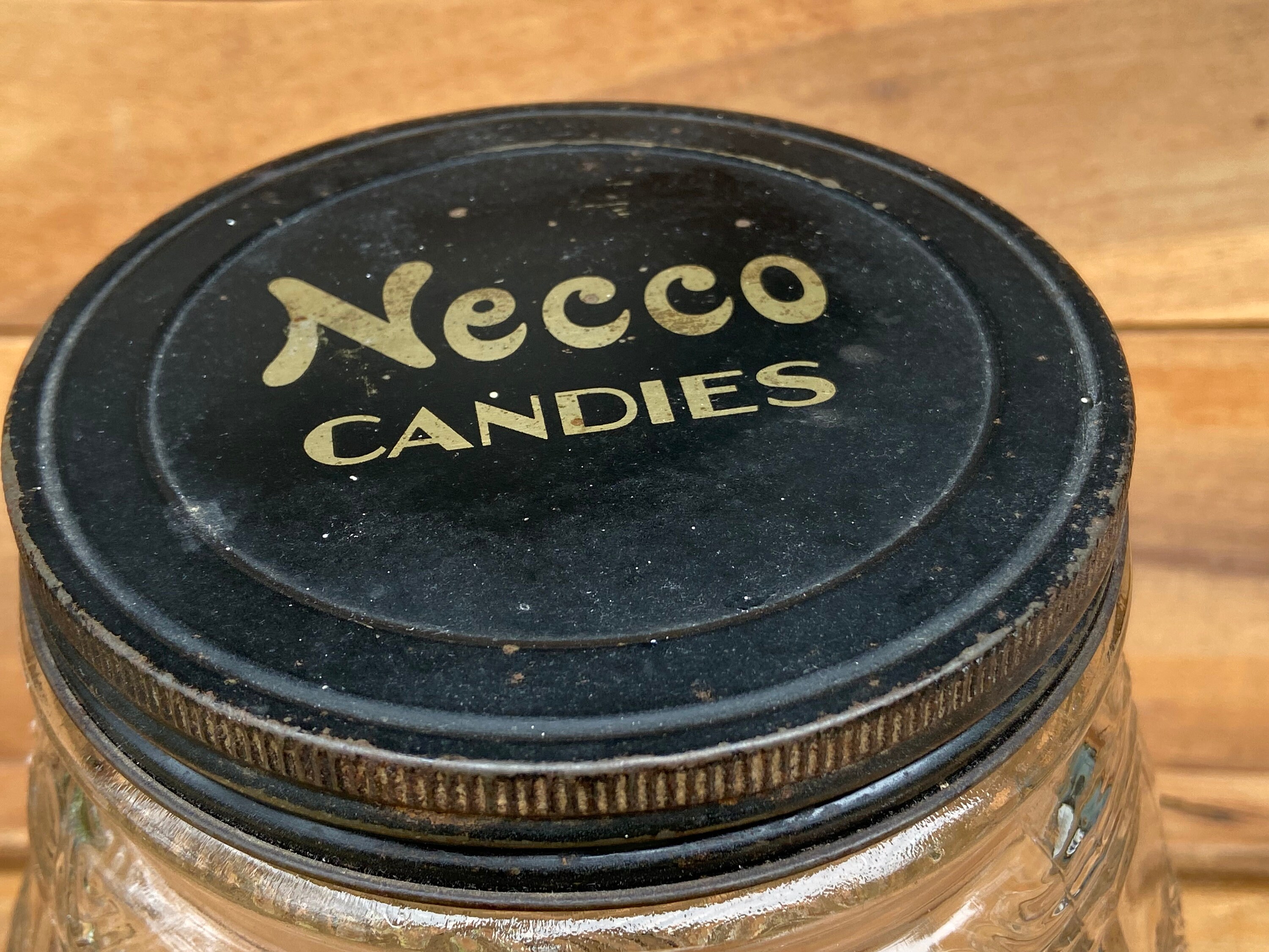 Vintage Barrel Glass Jar With Necco Candies Lid - Etsy