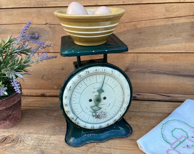 Vintage Pelouze Family Kitchen Scale - Vintage Pelouze Dark Green ...