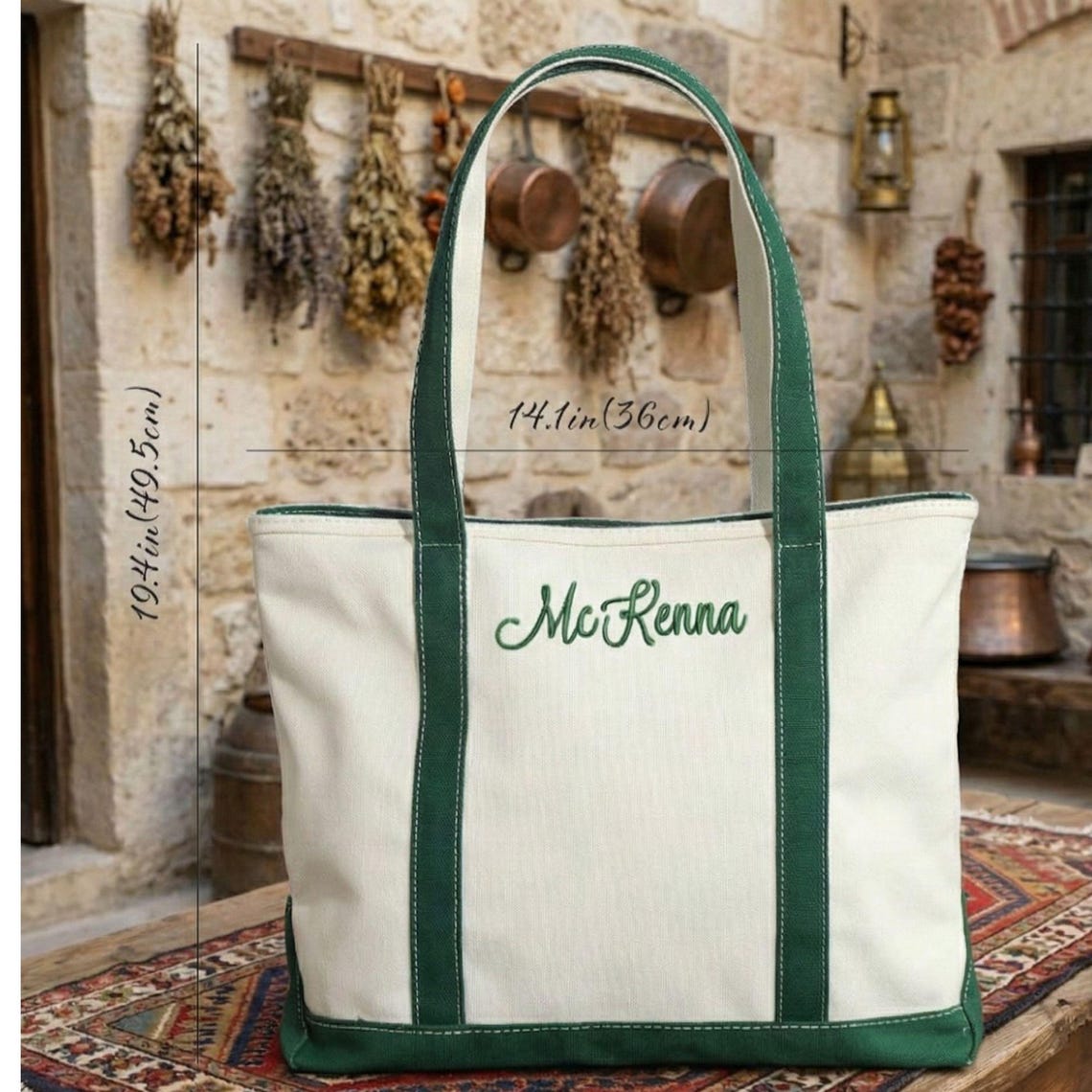 Personalized Boat Tote Bag, Embroidered Canvas Bag, Custom Monogram ...