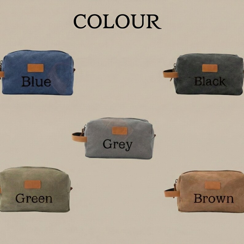 Personalized Canvas Dopp Kit, Leather Handle, Groomsmen Gift - Etsy