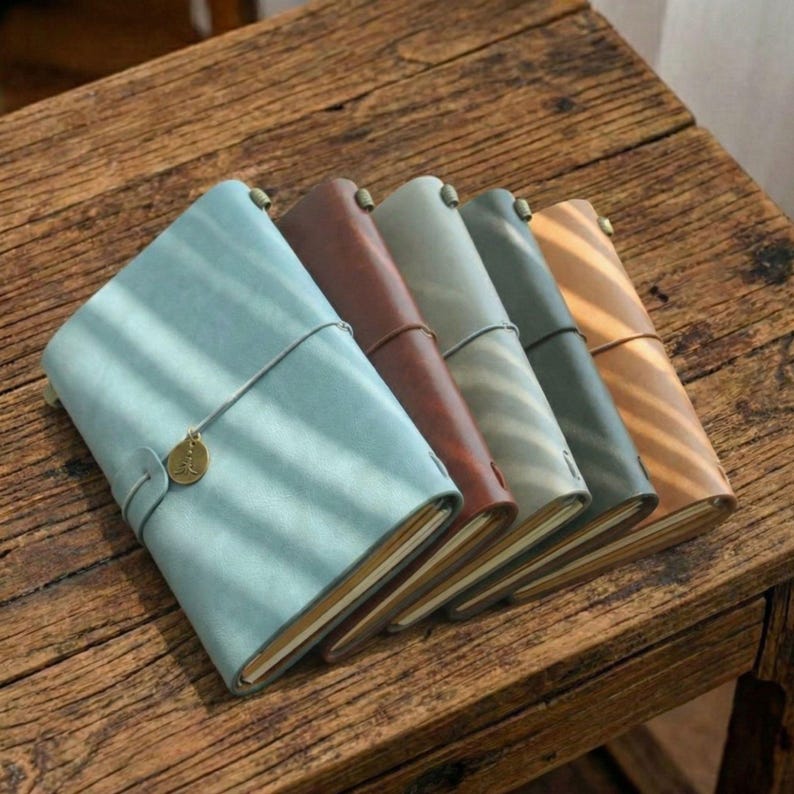 Personalized A6 Leather Traveler's Journal, Refillable Rustic Diary - Etsy