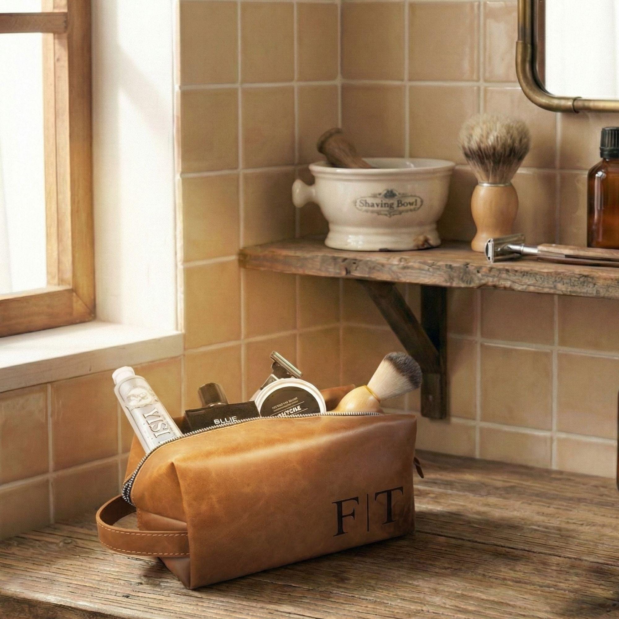 Personalized Leather Dopp Kit, Groomsmen Gift - Etsy