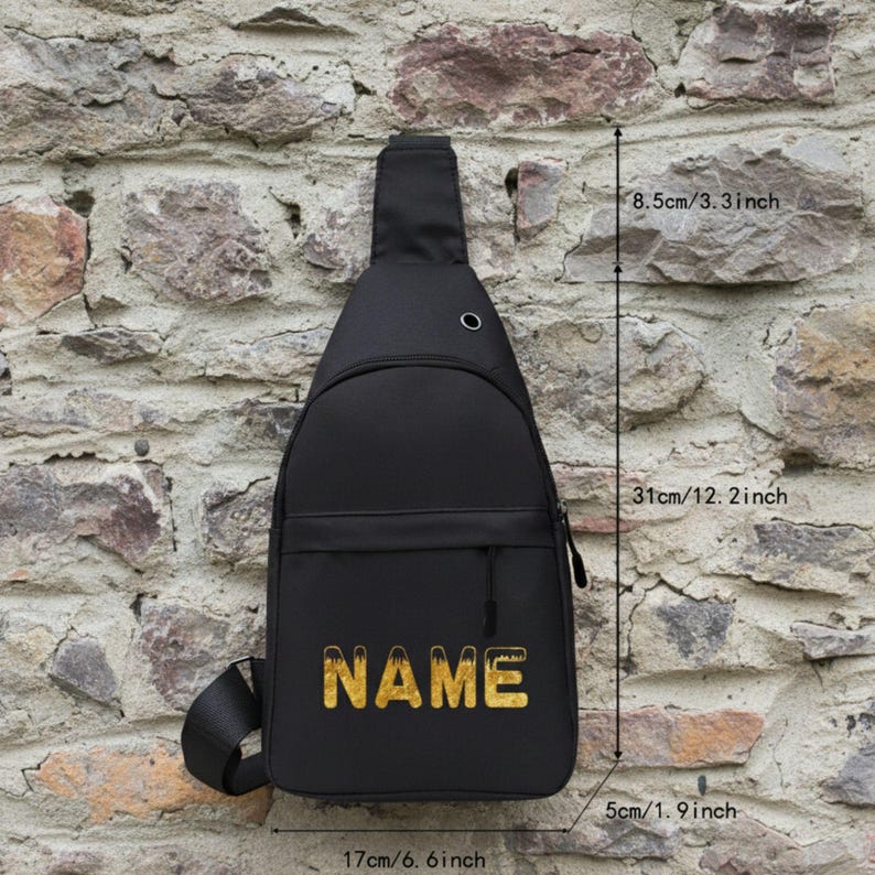 Personalized Canvas Sling Bag, Custom Name Crossbody Backpack - Etsy