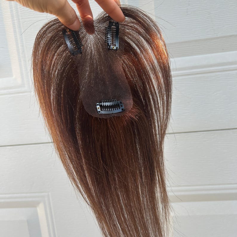 Low-density Brown Hair Topper Invisible Lace 7x11cm Human Hairpiece - Etsy