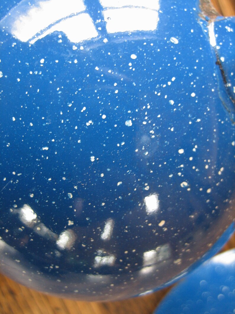 Cobalt Blue Enamel Splatterware Ladle and Spoon Set - Etsy