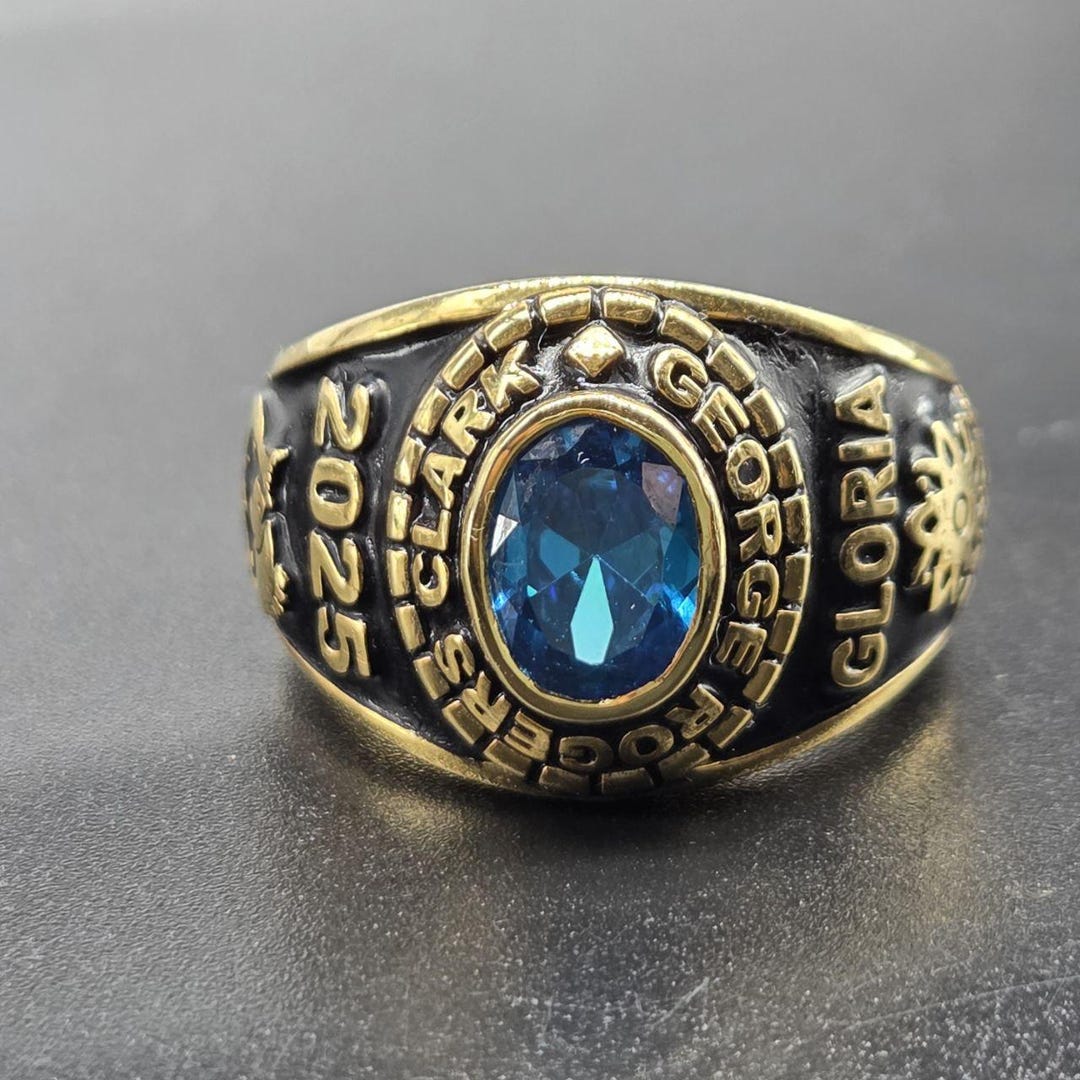 Personalized Birthstone College Class Ring for Women & Men Traditional ...
