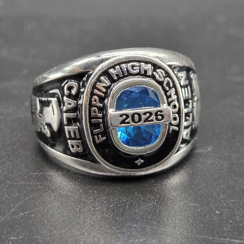 2026 Graduation Men’s Cushion Birthstone Class Ring High School ...