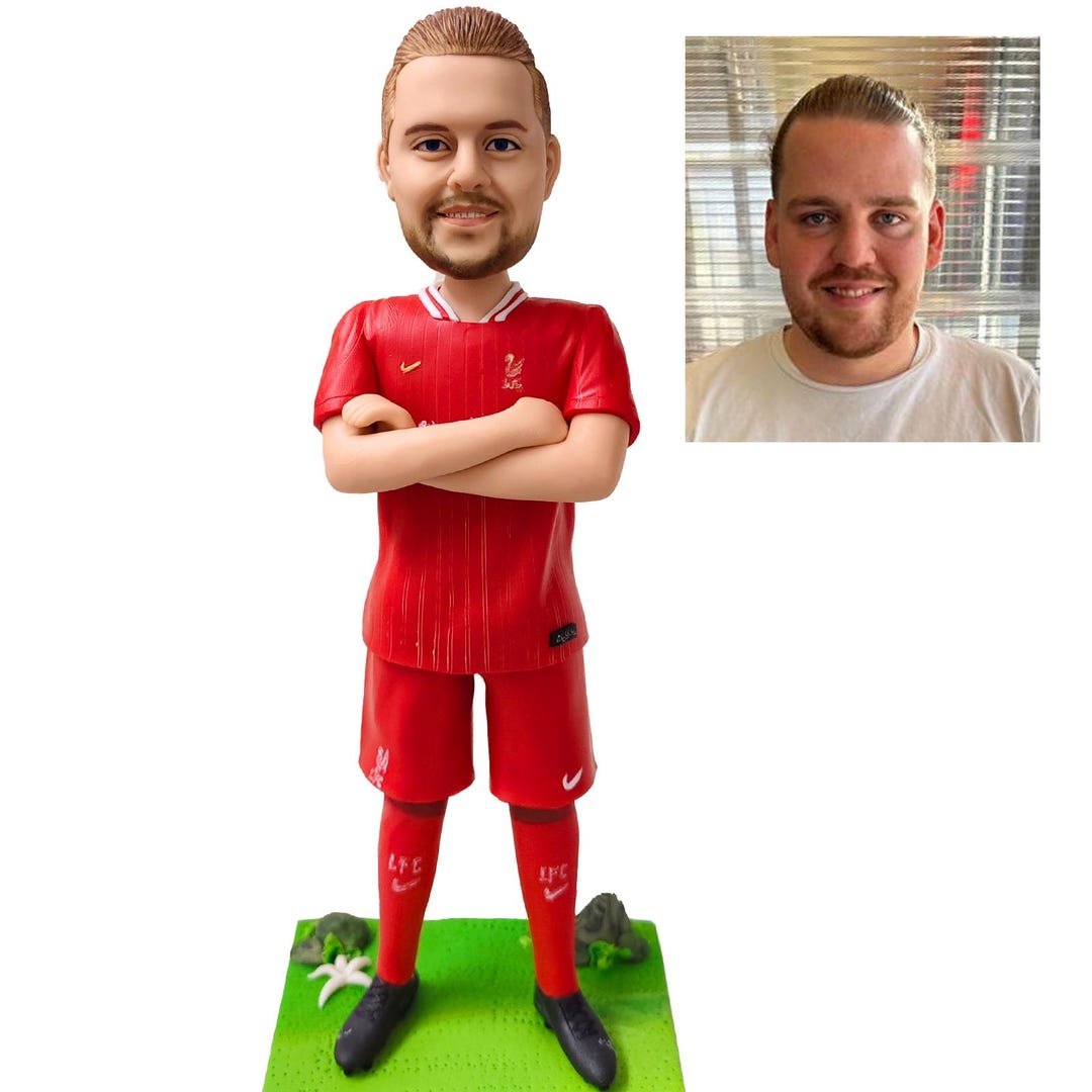 Handmade Custom Football Player Bobblehead, Personalized Polymer Clay ...