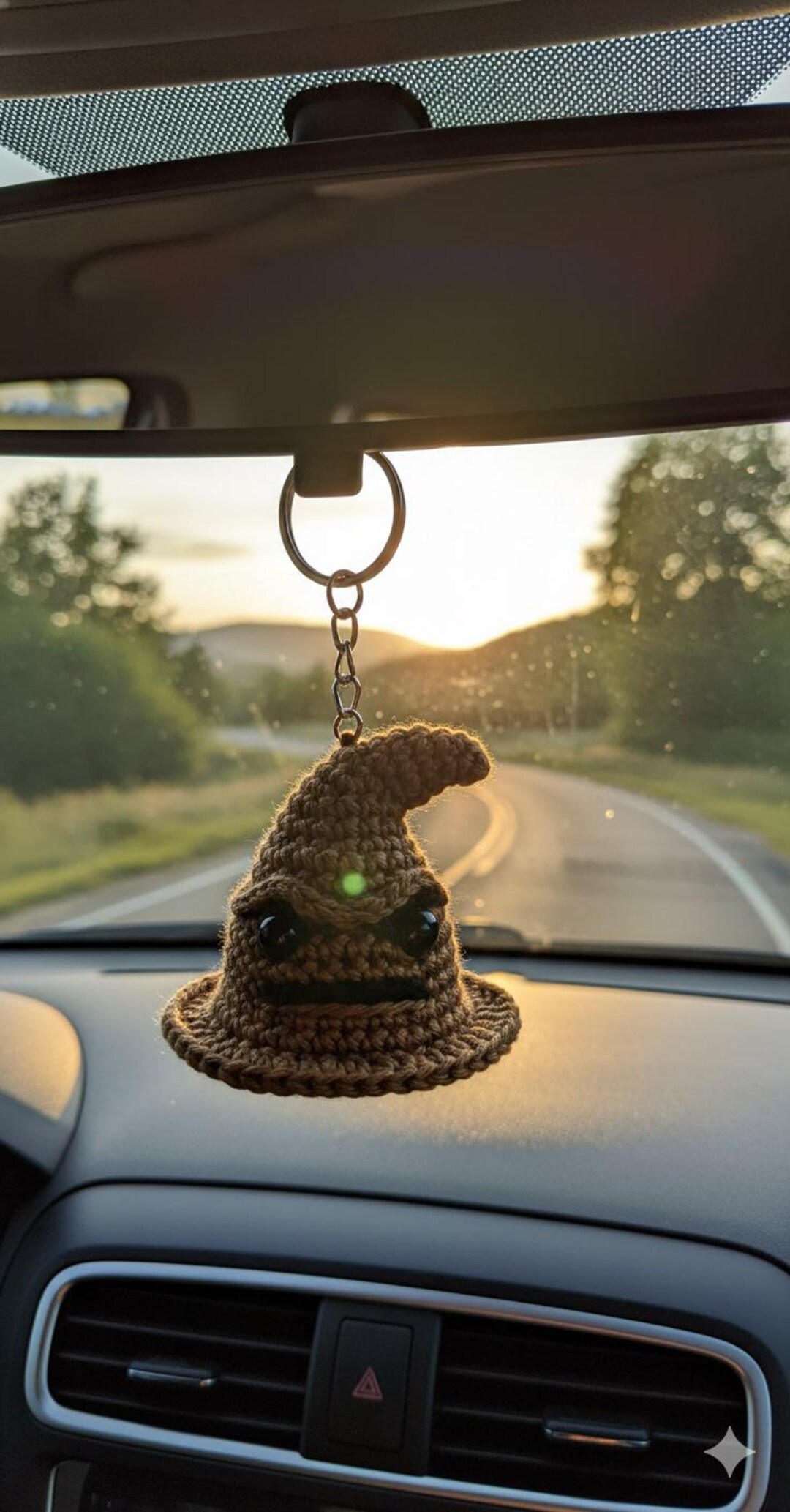 Wizard Sorting Hat Crochet Keychain, Magic Hat Car Hanging Ornament ...
