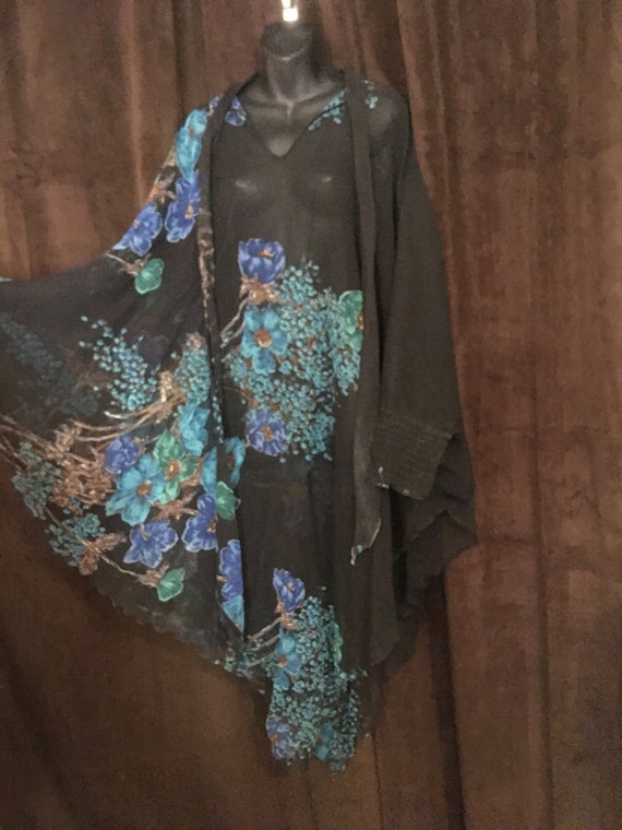 hand painted vintage cape - Gem