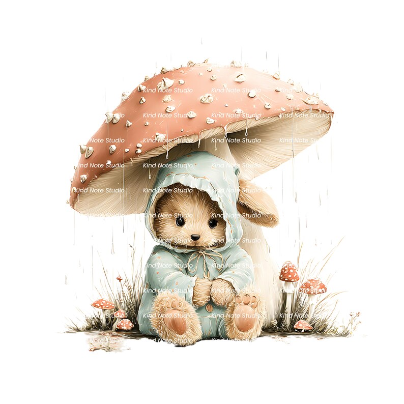 Cute Rainy Day Animals Clipart Bundle, Whimsical Forest Animals PNG ...