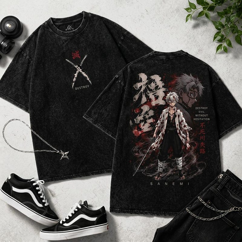 Acid Washed Anime Shirts - Etsy