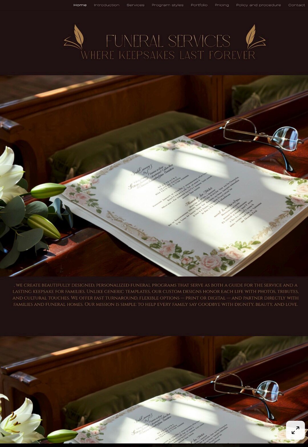 Obituary Portfolio Website Template - Etsy