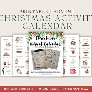 Printable Christmas Activity Advent Calendar | Canva Template - Etsy