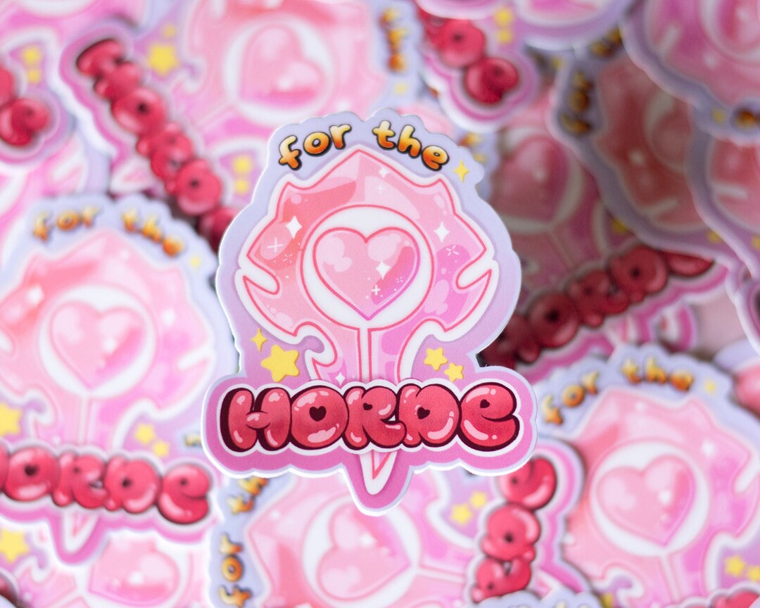 For the Horde Vinyl Stickers Crest Heart Kawaii MMORPG Fanart ...