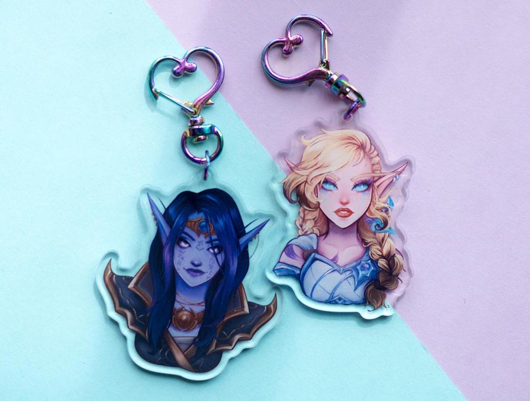 War Within Keychain Acrylic 3" Warcraft Fanart. Alleria + Xal'atath - Etsy