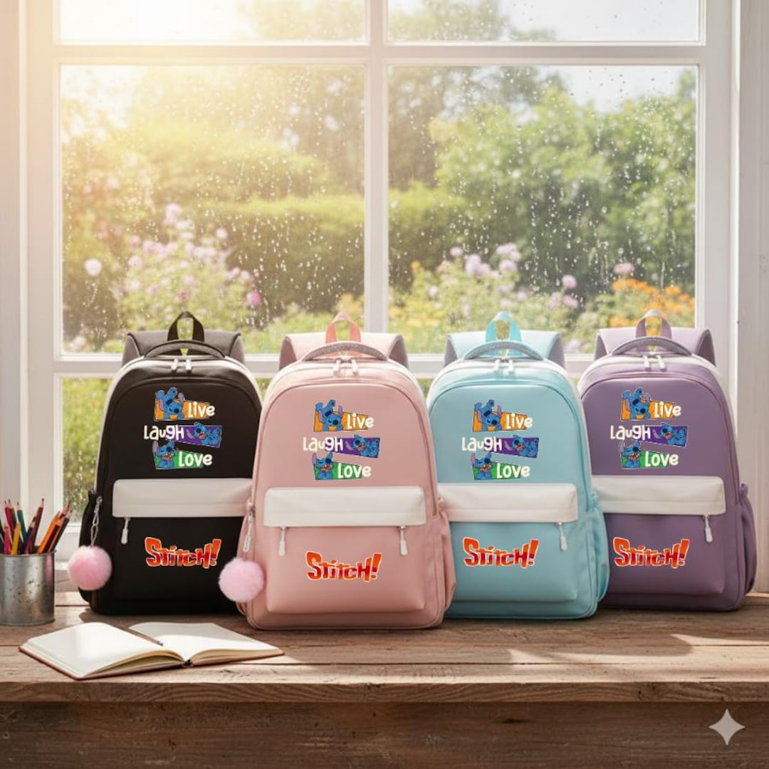 Cartoon Style Kids Backpack, Soft Pastel School Bag for Boys Girls ...