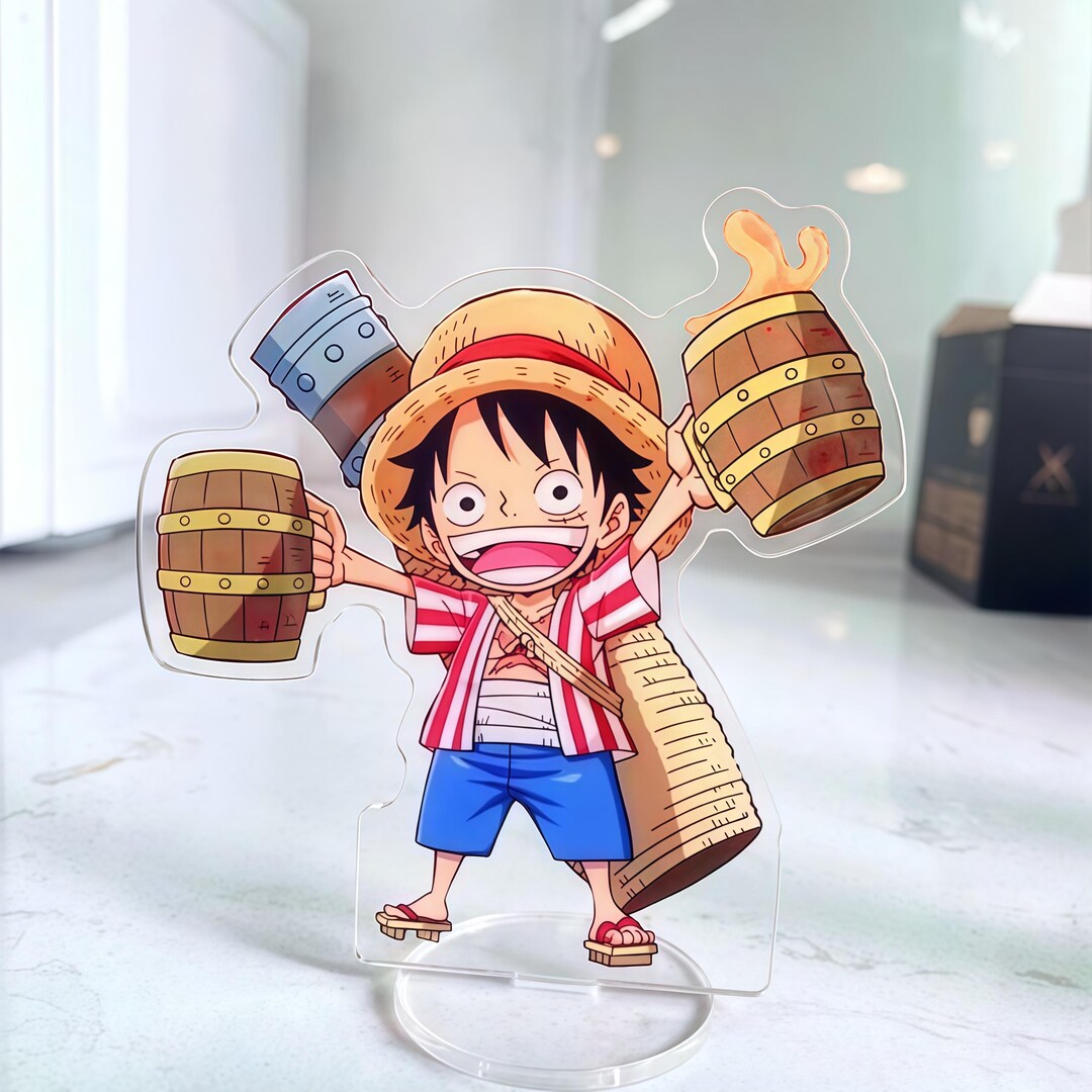 Luffy Beer Acrylic Standee, Anime Chibi Desk Decor, Funny Anime ...