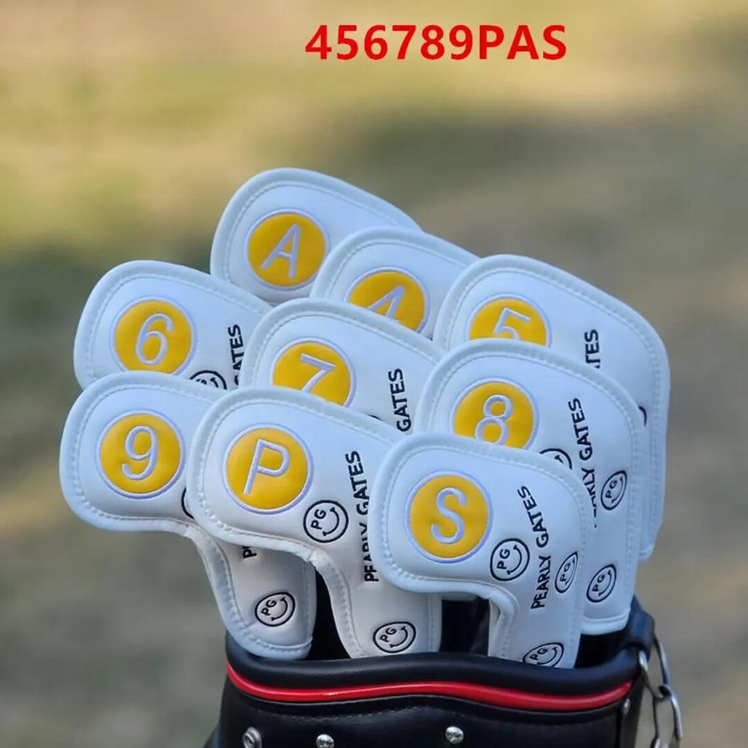PEARLY GATES Iron Head Covers Golf Club Head Covers Magnetic Leather ...