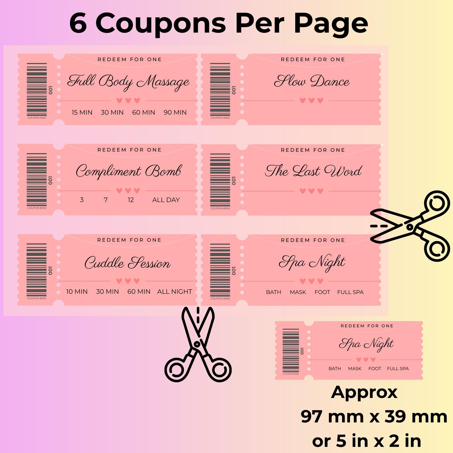 Love Coupon Book, Editable Canva Template (A4 + US Letter), Digital ...