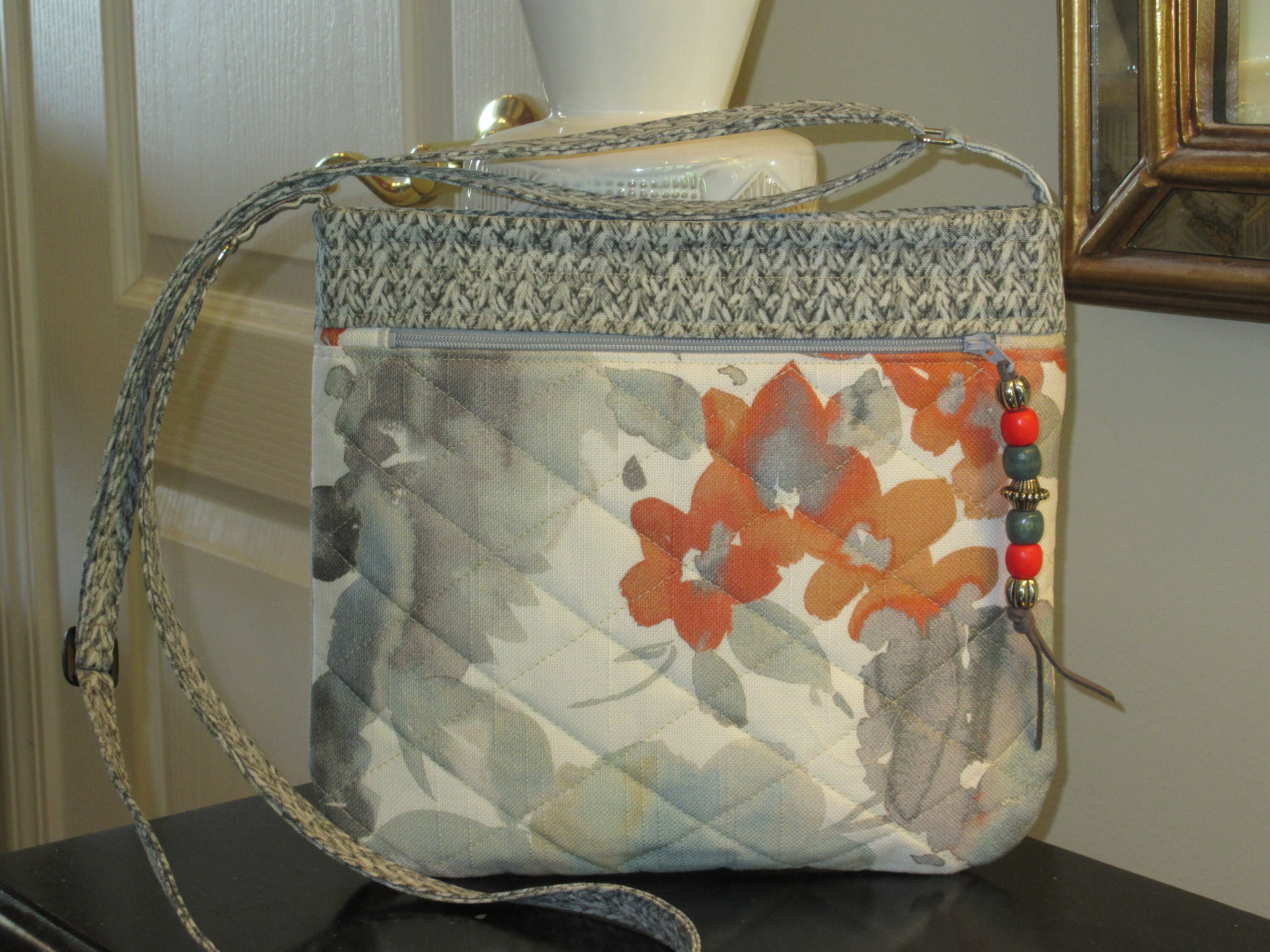 Watercolor Flower Print Front Zipper Pocket and Back Pocket Small ...