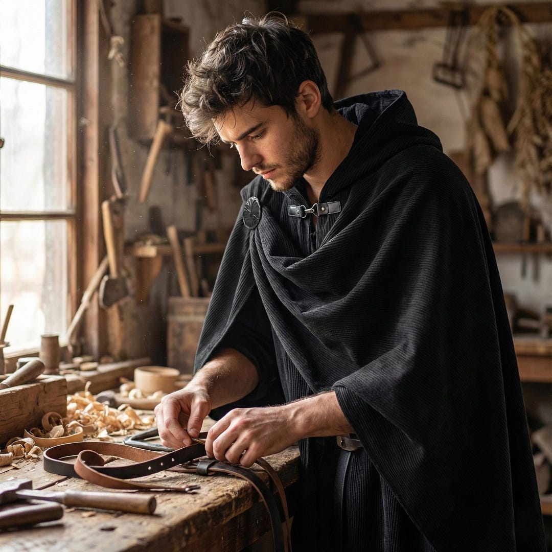 Men’s Medieval Hooded Cloak for LARP Cosplay or Renaissance Faire ...