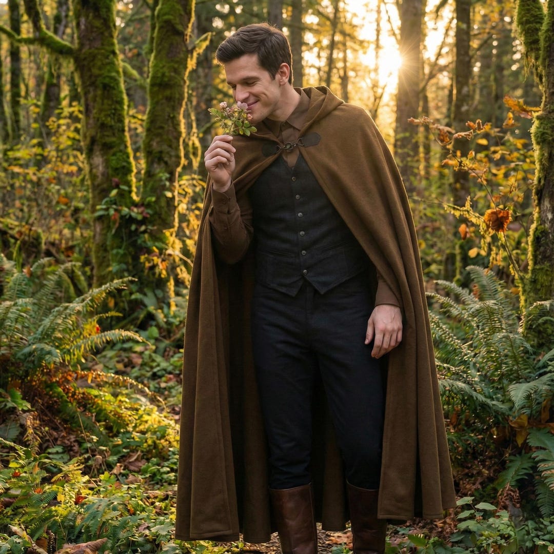 Hooded Medieval Cloak for Men – Renaissance Fantasy Cape for LARP ...