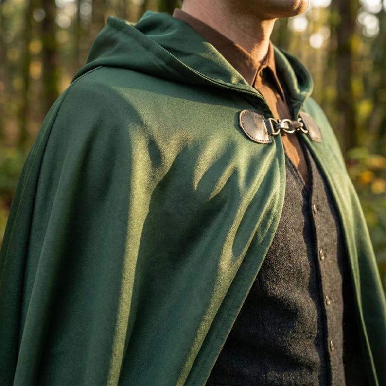 Hooded Medieval Cloak for Men – Renaissance Fantasy Cape for LARP ...