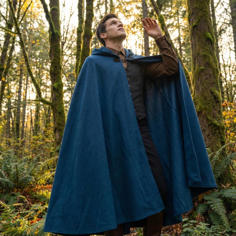 Hooded Medieval Cloak for Men – Renaissance Fantasy Cape for LARP ...