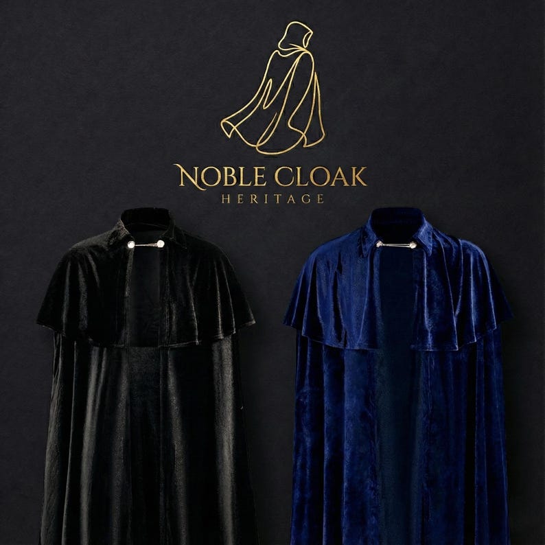 Medieval Women’s Cloak for LARP Cosplay Witch Costume Velvet Fantasy ...
