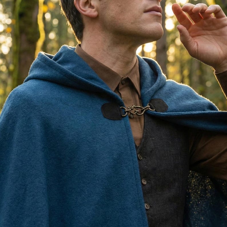 Hooded Medieval Cloak for Men – Renaissance Fantasy Cape for LARP ...
