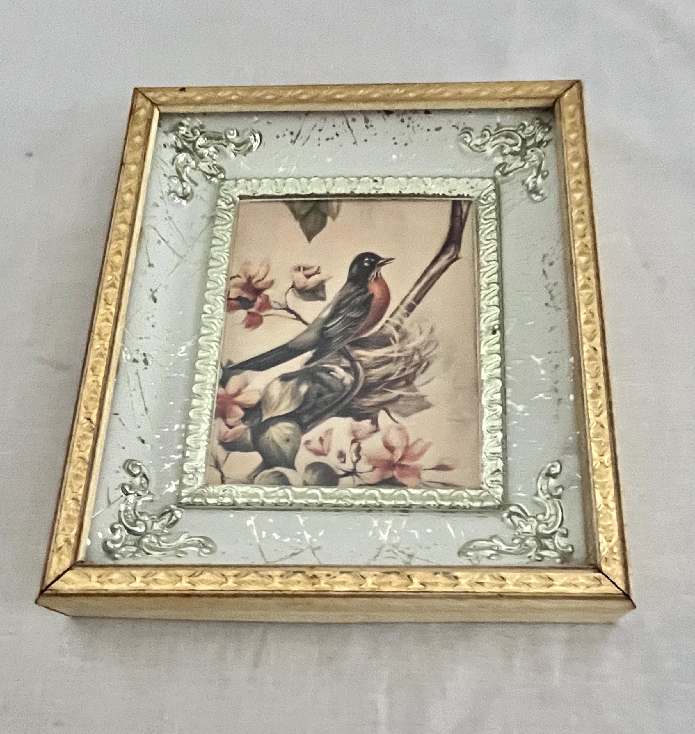 Pair of Ornate Shadow Box Bird Prints Blue Jay Robin Raised Relief - Etsy