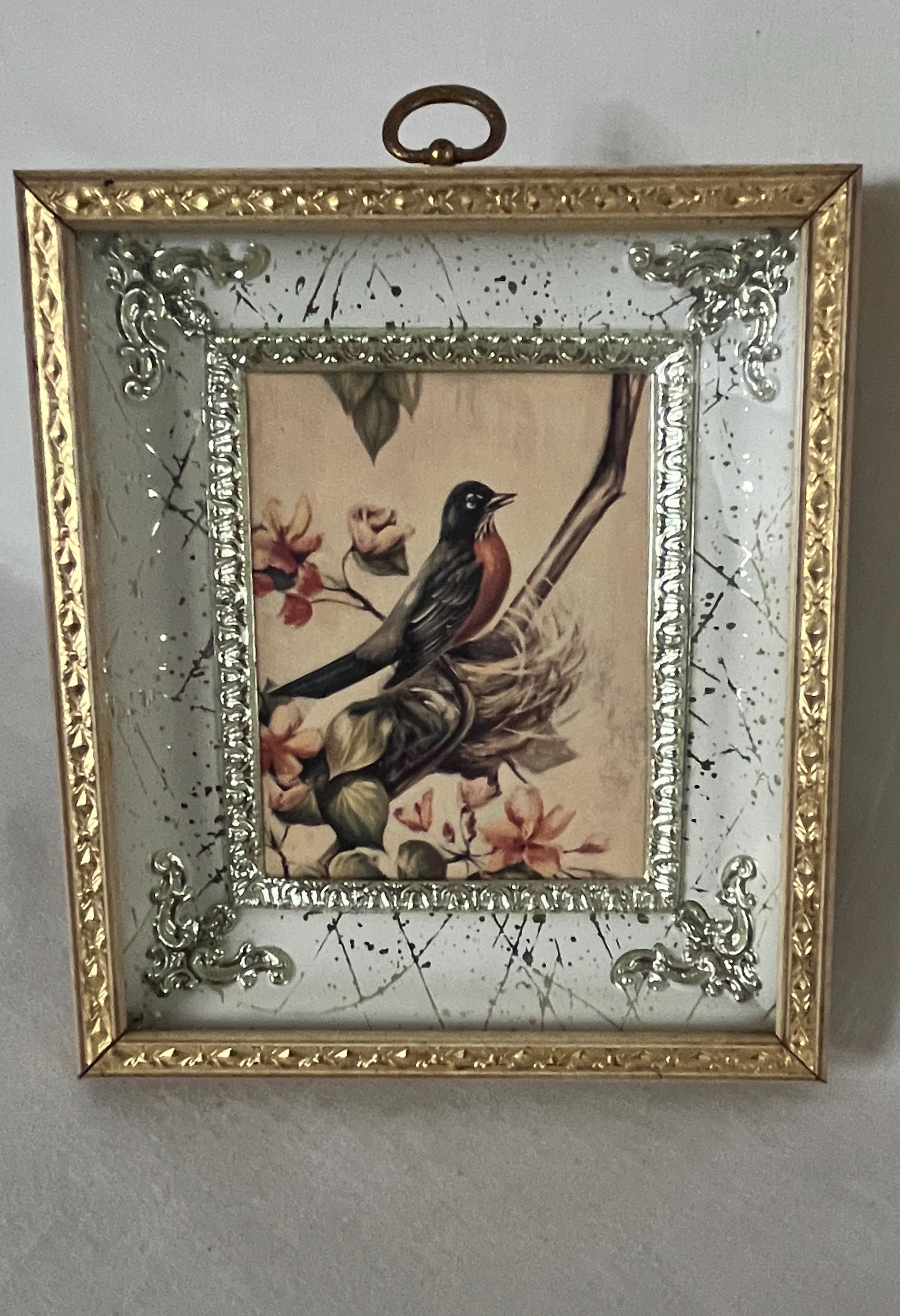 Pair of Ornate Shadow Box Bird Prints Blue Jay Robin Raised Relief - Etsy