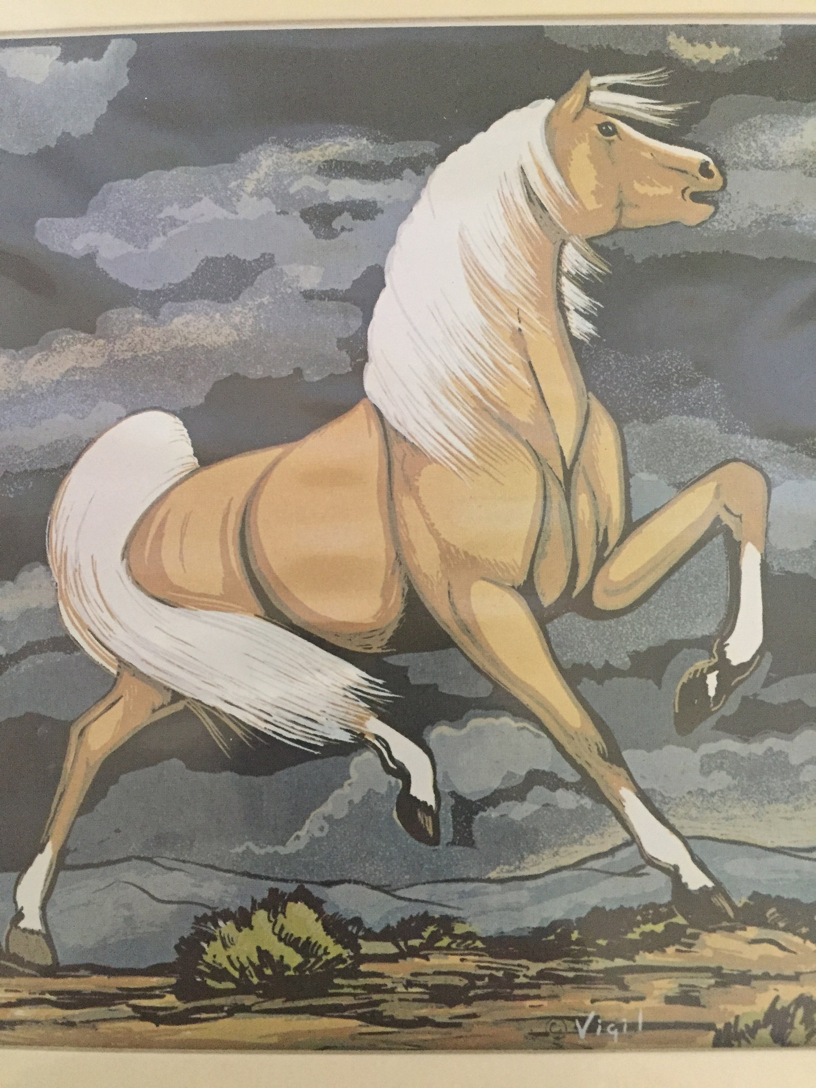Palomino Horse Silkscreen Print Frank Vigil Apache Artist | Etsy